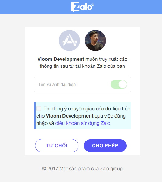 Login authentication method via Zalo - Videa Edtech